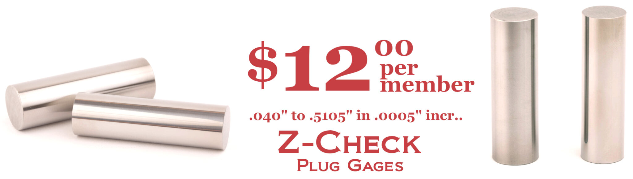 Z-Check .0001" Tolerance Plugs - Zero Check